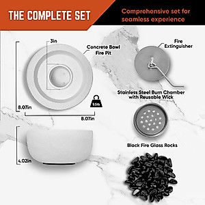 Table Top Firepit, Indoor Outdoor Fire Pit Tabletop & Mini Fireplace - Elegant Fire Bowl for Table, Fire Pit Tabletop Coziness White Pit