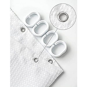 SUMGAR Waffle Weave Shower Curtain Modern White Fabric Hotel Luxury Elegant Polyester Textured Cloth Washable Shower Curtains Set with Hooks for Modern Farmhouse Bathroom 72"x72"