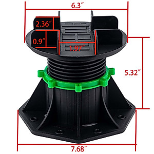PHLKJL Adjustable Plastic Pedestal Paver,Floor Slate Support Floor Lift,Deck Support Floor Raising (Bilateral keel Card Slot)