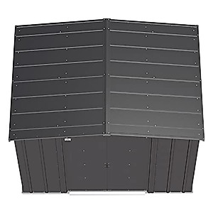 Arrow Shed Classic 8' x 6' Outdoor Padlockable Steel Storage Shed Building, Charcoal