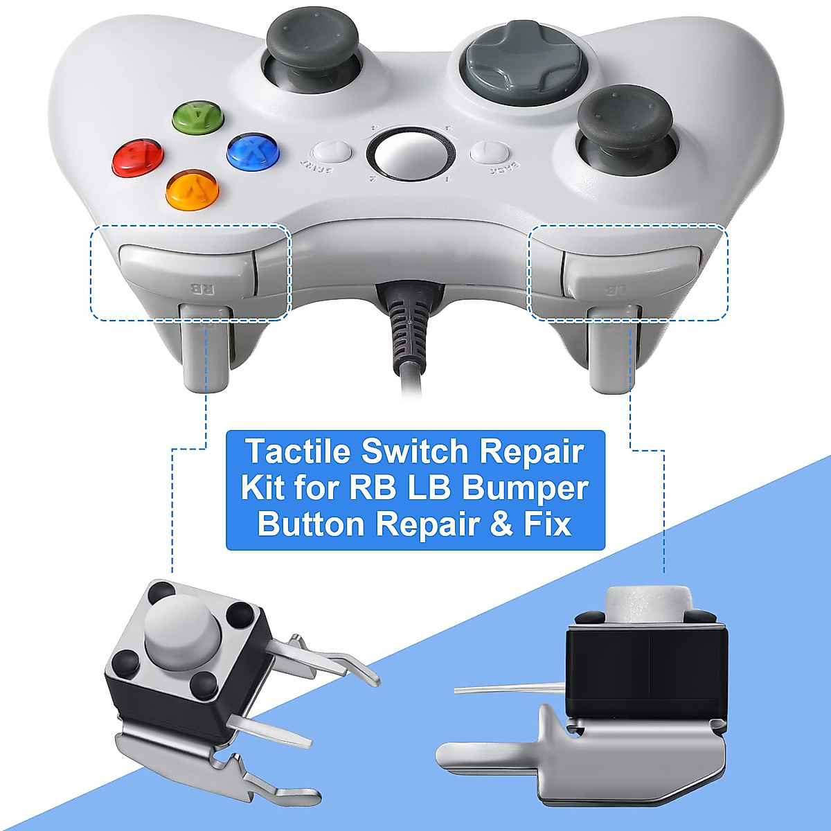 Yunsailing 37 Pcs Analog Joysticks Repair Kit Compatible with Xbox One Controllers, Include Bumper Buttons Replacement Thumbstick Hat Silicone Hat Covers with Screwdriver Repair Parts [video game] [video game]