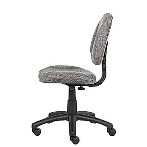 Boss Office Products Perfect Posture Delux Fabric Task Chair without Arms in Grey
