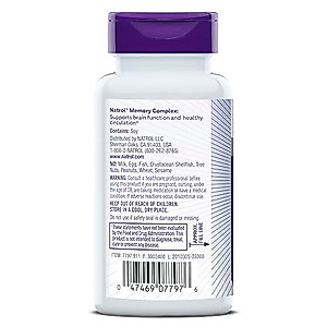 Natrol Memory Complex With Ginkgo Biloba 120mg and B Vitamins, Dietary Supplement for Brain Health and Memory Support, 60 Tablets, 30 Day Supply