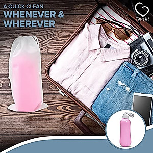 Touché Handheld Portable Bidet - Personal Empty Bottle Travel Bidet & Childbirth Cleaner - Great for Traveling, Camping, Women, Babies, Elderly - Peri Bottle Equipped with Retractable Spray Nozzle