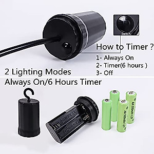 Battery Operated Hanging Light with 6 Hours Timer, Outdoor Indoor Decorative Lantern Chandelier Pendent Haning Metal Black Hanging Lamp for Patio Bar Yard Garden Porch Home…