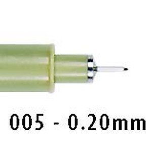 SAKURA PIGMA MICRON, PACK OF 4 ESSENTIAL COLORS, BLACK+RED+BLUE+GREEN, (005)