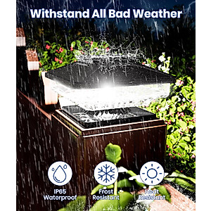 6 Pack Solar Post Cap Lights,[NOT Hollow Post],Bright White Solar Post Lights Outdoor Waterproof Fence Post Cap Lights, Outside Post Lights Solar Powered Deck Lights for 4x4 5x5 6x6 Wood Posts