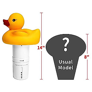 Pool Dispenser Duck Design Ajustable as a Spa Chlorinator Large Capacity Floating Chlorine Dispenser Duck for Indoor & Outdoor Swimm Yellow