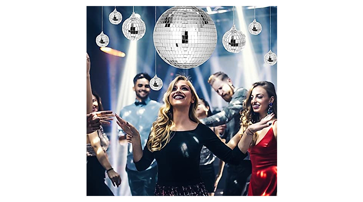 8-Piece Mirror Disco Ball Set for Festive Parties