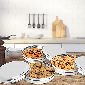 KSJONE Stainless Steel Chocolate Flat Slim and Sleek Canisters/Puri Dabba/Storage Containers Set of 3 Pcs Big Set (11 Oz, 14 Oz, 17 Oz)