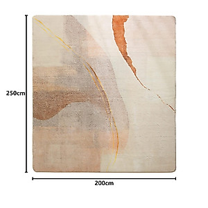 Cinknots Area Rug 6' 6" x 8' 2" Modern Abstract Living Room Bedroom Rug Soft Non-Slip Indoor Washable Minimalist Rug Brown/Gold