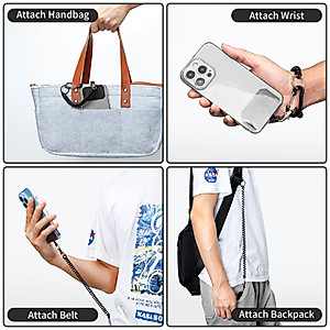 HOTEMIA Phone Tether Lanyard Anti Theft Phone Strap with Carabiner Anti-Drop Outdoor Skiing Hiking Cycling Fishing Climbing fit iPhone and Most Cell Phones (Black)