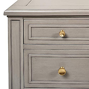 Jennifer Taylor Home JTH Luxe Dauphin Gold Accent 5-Drawer Executive Desk