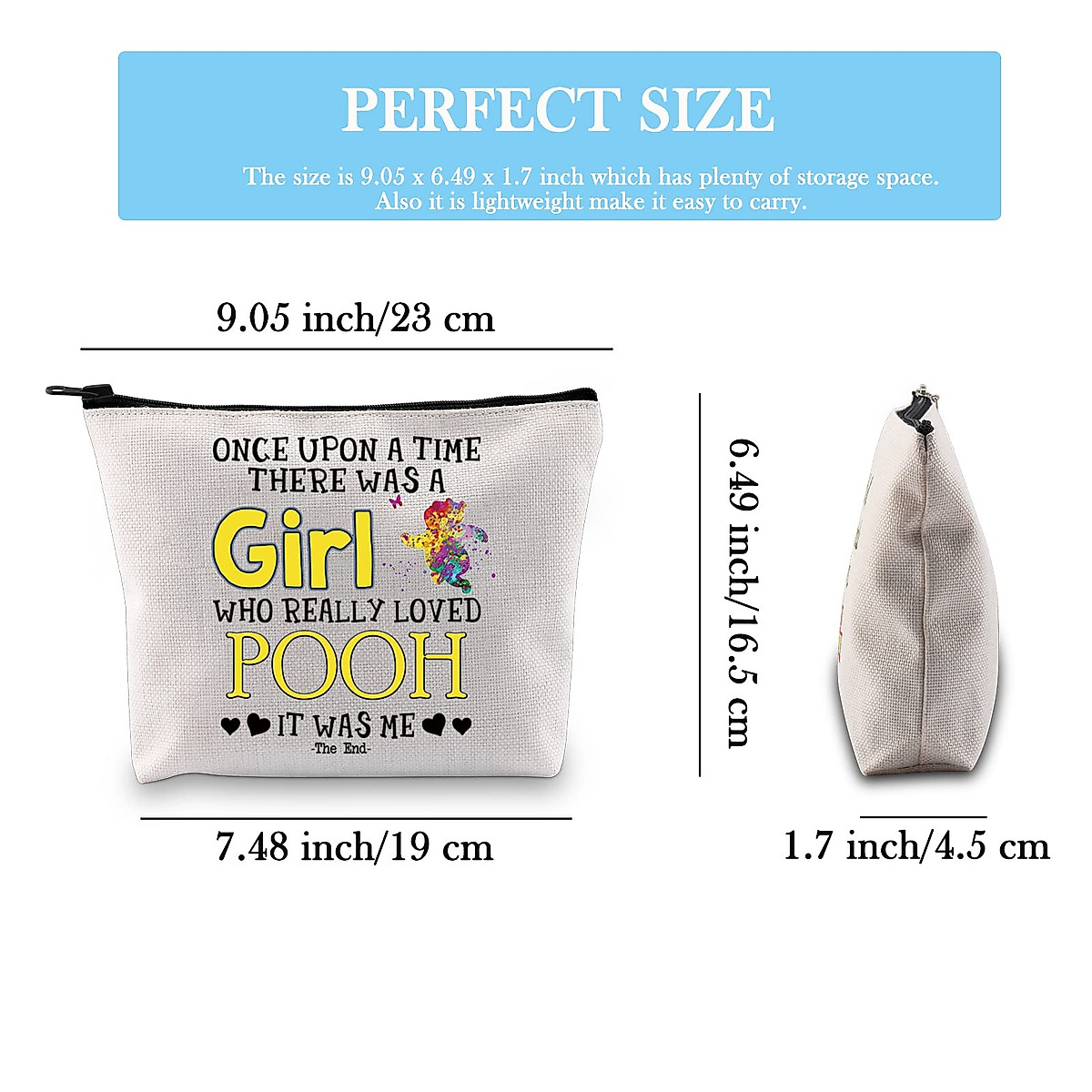 GJTIM Movie Inspired Pooh Bear Travel Bag Pooh Bear Accessories Pooh Zipper Pouch for Bear Lovers (Loved Pooh Bag)