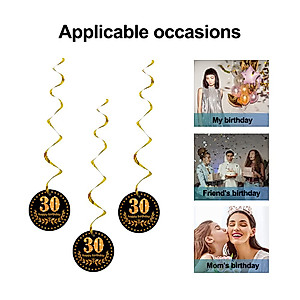 6 PCS Hanging Swirl Decoration 30th Birthday Decoration Creative Party Decoration for Home Garden Decoration