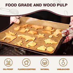Unbleached Parchment Paper for Baking, 15 in x 210 ft, 260 Sq.Ft, Heavy Duty Baking Paper with Slide Cutter, Non-stick Brown Parchment Paper Roll for Cooking, Air Fryer, Steaming, Baking Bread