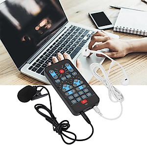 ASHATA Live Sound Card Voice Changer,Handheld Sound Card Mini Voice Changer Device 8 Fixed Sound Effects Plug and Play,Gaming Recording,for Mobile Phone Computer