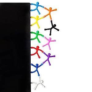 Refrigerator Magnets, 10 Pcs Mini Man Flexible Fridge Magnets, Cute Rubber Magnet Men Refrigerator Magnets + 100 Sheets/Pad Self-Stick Note Pads