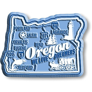 Oregon Premium State Magnet by Classic Magnets, 2.5" x 1.9", Collectible Souvenirs Made in The USA