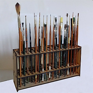 Brush Holder Paintbrush Holder 67 Holes Paint Brush Holders and Organizers Wall Mount Or Freestanding Desk Organizer Stand Holder For Pencils, Pens Stationary Supplies Best Gifts For Men Women