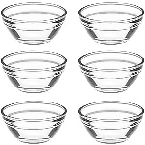 Small Pyrex Prep Mixing Bowls: 2.3x1.1Inch Mini Prep Bowls Stackable Glass Serving Bowls for Kitchen Prep - Dessert - Dips - Salad - Candy Dishes