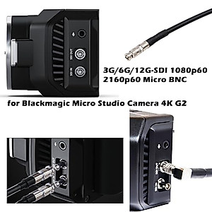 HangTon 4K 12G SDI Video Cable HD Micro BNC to Standard BNC for Blackmagic Video Assist 5" Monitor Micro Studio Camera 4K G2 ATEM 12G-SDI 6G-SDI 2160p60 4K30 30cm
