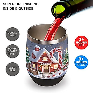 OPTKSNCU 304 Stainless Steel Insulated Cup with Lid, Candy House Print Durable, And Easy to Clean – Ideal for Home, Office, And Gift Giving