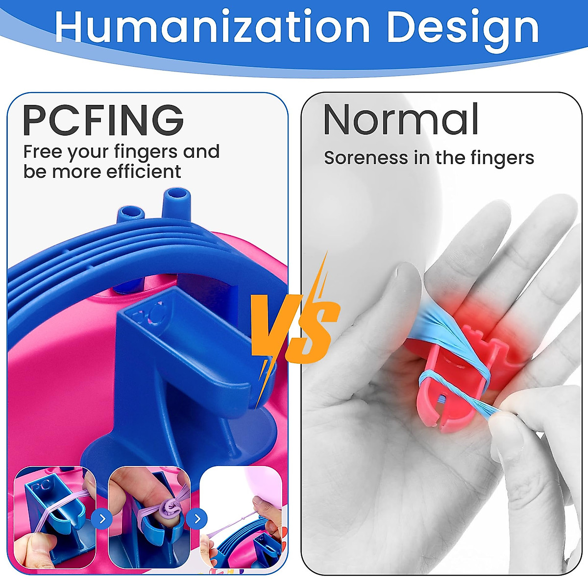 PCFING Electric Air Balloon Pump and Balloon Tying Tool in One, Portable Dual Nozzle Electric Balloon Blower Air Pump Balloons Inflator with Tying Tool on Pump for Decoration, Party and Save Time