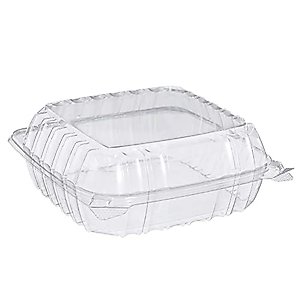 9 Inches Clamshell Plastic Clear Hinged Food Storage Containers 8.3x8.5x2.8 - Pack of 200