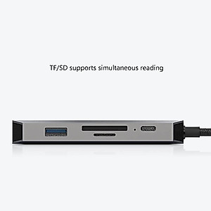 Port Expander USB C Docking Station 8-in-1 USB C Adapter USB C Hub with 4K HDMI, PD 60W, 2 USB 3.0 Port, SD/TF Card Reader, 2 3.5mm Port USB Splitter