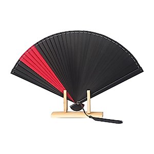 FKJLUN Handmade Folding Fan Bamboo Hand Fan Handmade Oriental Vintage Style Hand Held Folding Fans Bamboo Fan Craft Fan Dance Fan Handheld Fan (Color : Black)