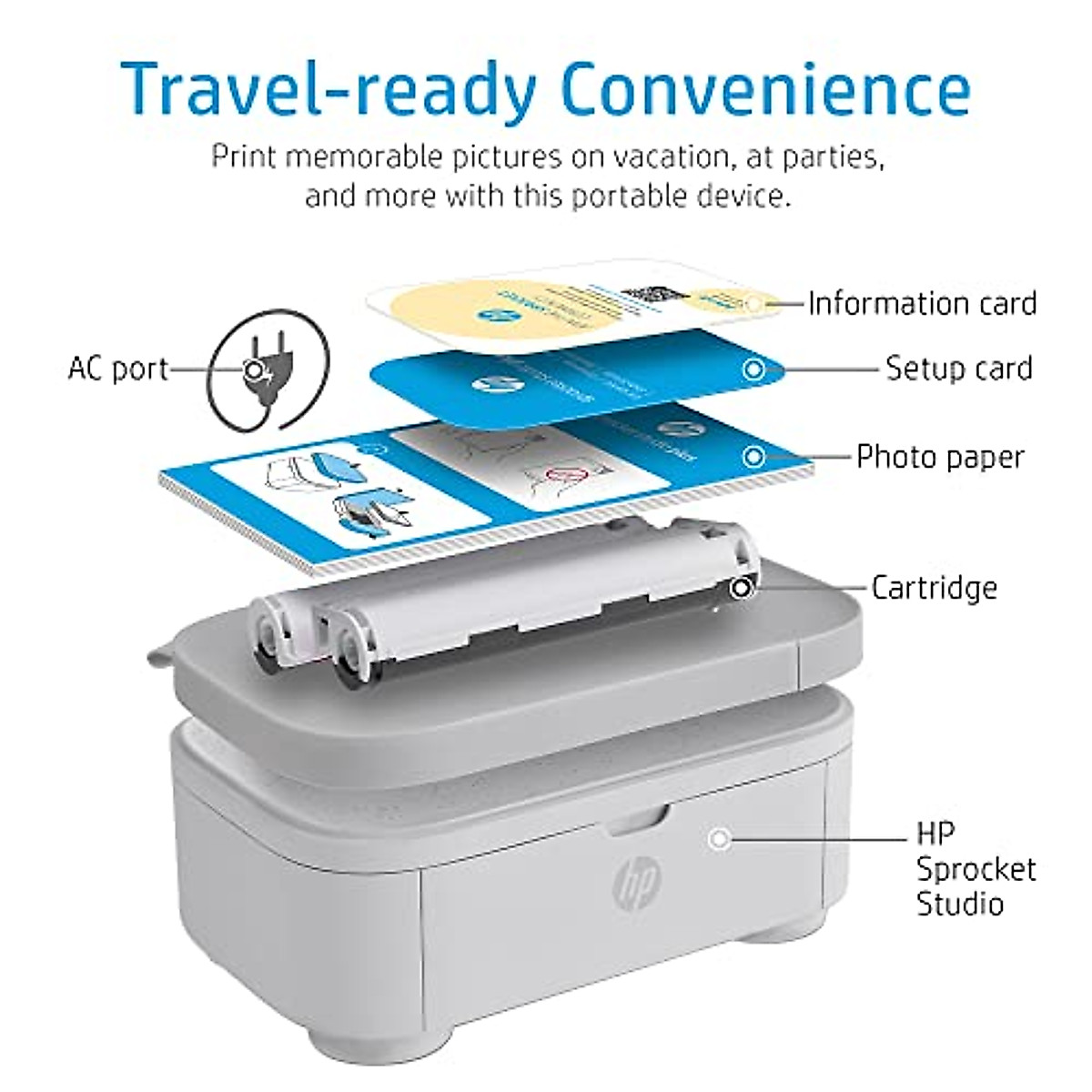 HP Sprocket Studio Plus WiFi Printer – Wirelessly Prints 4x6” Photos from Your iOS & Android Device