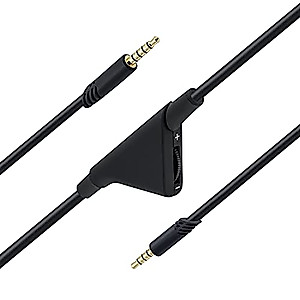 Tolesum 6.5 Feet Replacement Headset Cable with Volume Control for Astro A40/ A30/ A10, 2M Audio Extension Cord Compatible with PS5/ PS4/ Xbox One/Xbox Series S&X - Black