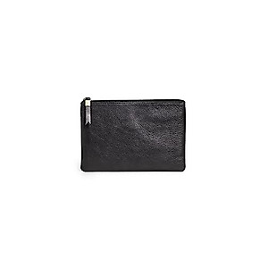 Madewell Women's The Leather Pouch Clutch, True Black, One Size