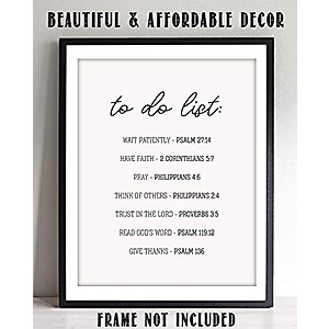 Spiritual"To Do List"- Bible Verse Wall Art-8x10"- Scripture Wall Art- Ready to Frame. Home Décor, Office Décor-Christian Wall Art. Perfect Inspirational & Encouraging Verses To Get You Thru Any Day!