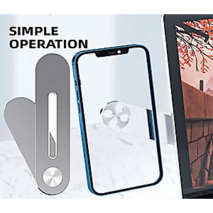 REYPAZ Adjustable Laptop Side Mount Clip, Phone Holder for Laptop - Laptop Stand Computer Monitor Expansion Bracket Compatible with All Cell Phones