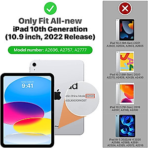 eTopxizu iPad 10th Gen 2022 Case, [360 Rotating Stand] [Pencil Holder][Shoulder Strap] [Screen Protector] for New iPad 10th Gen, iPad 10.9 Inch 2022, Red