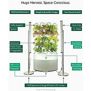 iHarvest Indoor Garden | Grow 30 Healthy Plants 30-50% Faster & Bigger in a Beautiful, Space Conscious Vertical Indoor Garden. No Chemicals or GMO's Needed.