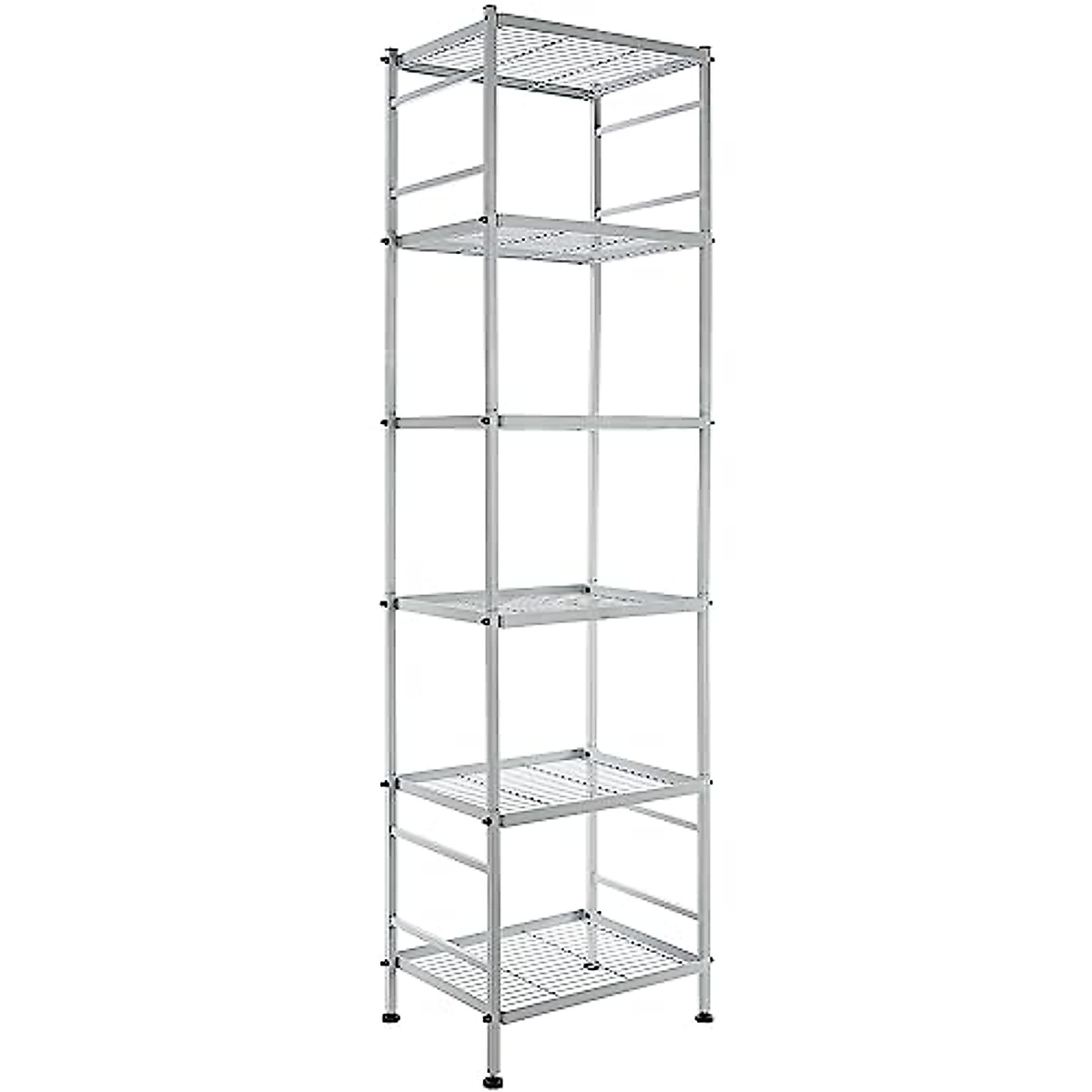 6-Wire Shelving Metal Storage Rack Shelves, Standing Storage Shelf Units for Laundry Bathroom Kitchen Pantry Closet(Silver,16.9L x 12.8W x 62H)