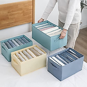 WENSEFTY Wardrobe Clothes Organizer, Clothes Organizer for Folded Clothes 7/9 Grids Dividers Closet Drawer Organizers for Jeans Pants, T-shirt, Dress