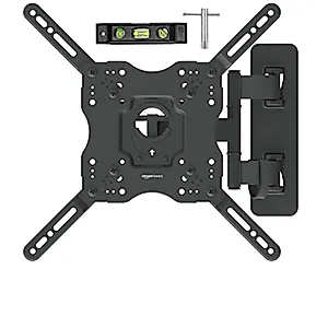 Amazon Basics Full Motion Articulating TV Monitor Wall Mount for 22-55 Inch TVs and Flat Panels up to 80 Lbs, Black