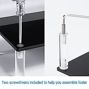 Black 3 Tier Acrylic Cupcake Display Stand, Collection Organizer Shelf, Desserts Holder,Display Riser for Cupcake (2 Pack 12“ x 10.2" x 6.3" )