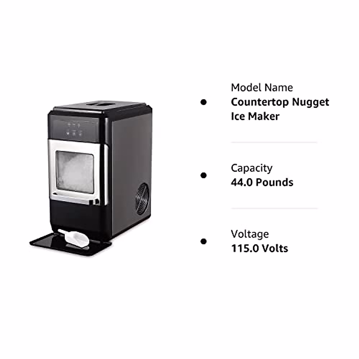 Northair Countertop Nugget Ice Maker 44lbs Per Day with a Ice Scoop