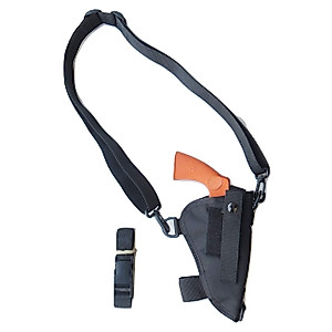 Bandolier Shoulder Holster Unscoped 4" Medium and Large Revolver - 38,357,44,45LC Black