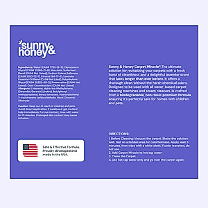 Sunny & Honey Carpet Miracle - Carpet Cleaner (32 Fl Oz (Pack of 1), Light Lavender Scent)