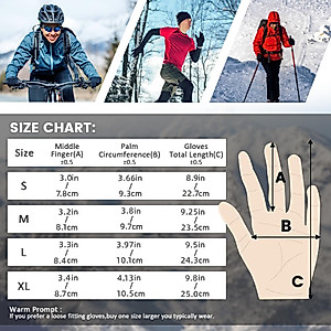 LERWAY Winter Warm Gloves, Thermal Black Warm Gloves for Men Women Waterproof Touchscreen Non-Slip Gloves for Driving, Cycling(L)