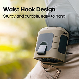 Rican Portable Waist Fan, Rechargeable Waist Fan with Clip On, 8000mah Wearable Fan Belt Fan with Led Light, Personal Shirt Fan for Works, Travel, Camping, Outdoor(Green)