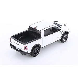 Showcasts 2019 Dodge Ram 1500 Crew Cab Rebel Pickup Truck, White 79358W - 1/24 Scale Diecast Model Toy Car