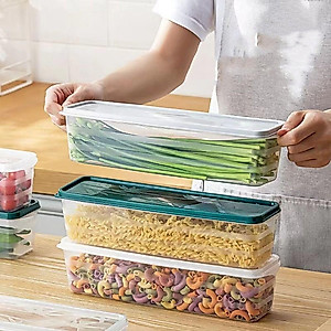 1PCS Noodle Storage Box,Rectangular Pasta Box Food Storage Container Large Capacity Spaghetti Container Portable Pasta Box(grey)