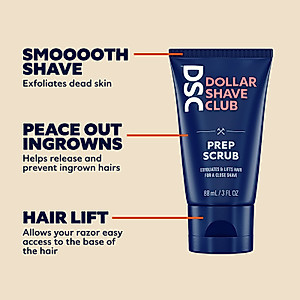 Dollar Shave Club | Prep Scrub 3 ounce (2 Pack) | Pre Shave Scrub to Prevent Ingrown Hairs